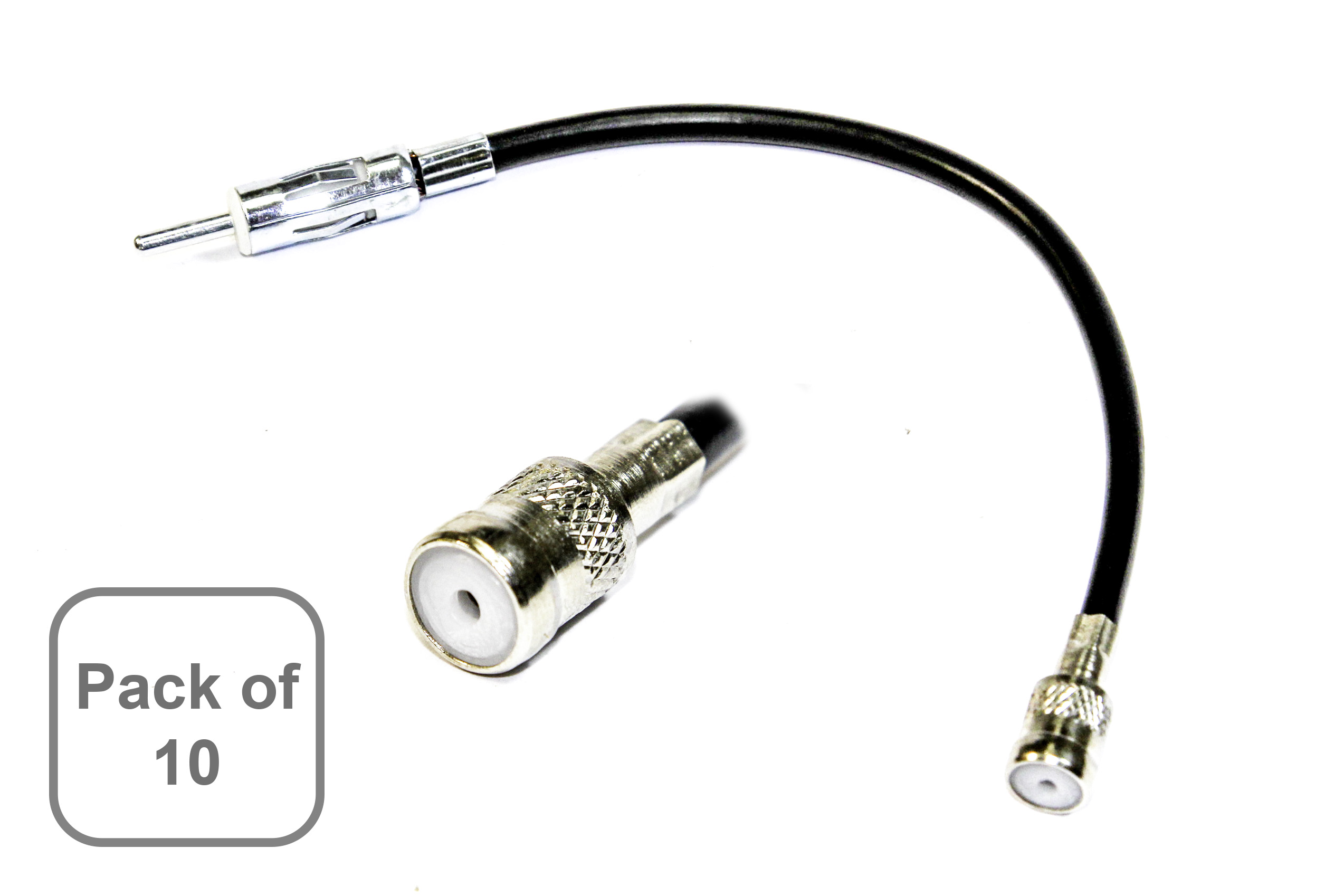 10 x Female ISO to Male DIN antenna adapter cables (10 PACK)