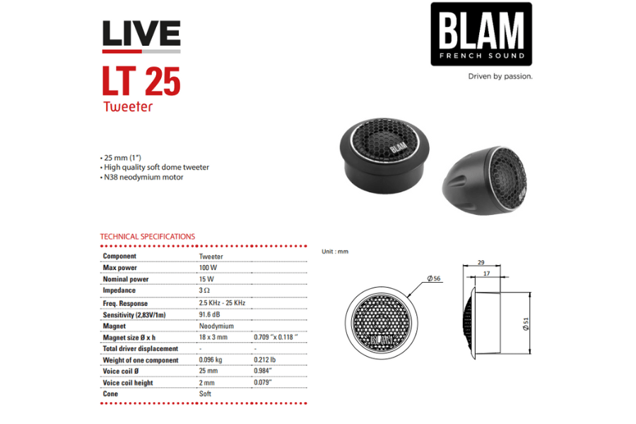 BLAM LIVE L200P - POWER 200mm (8 inch) 200W High-Performance 2-Way ...
