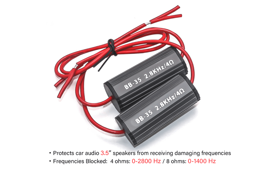 RECOIL Tweeter Bass Blockers/ Filters/ Capacitors (FOR 3 INCH (86mm ...