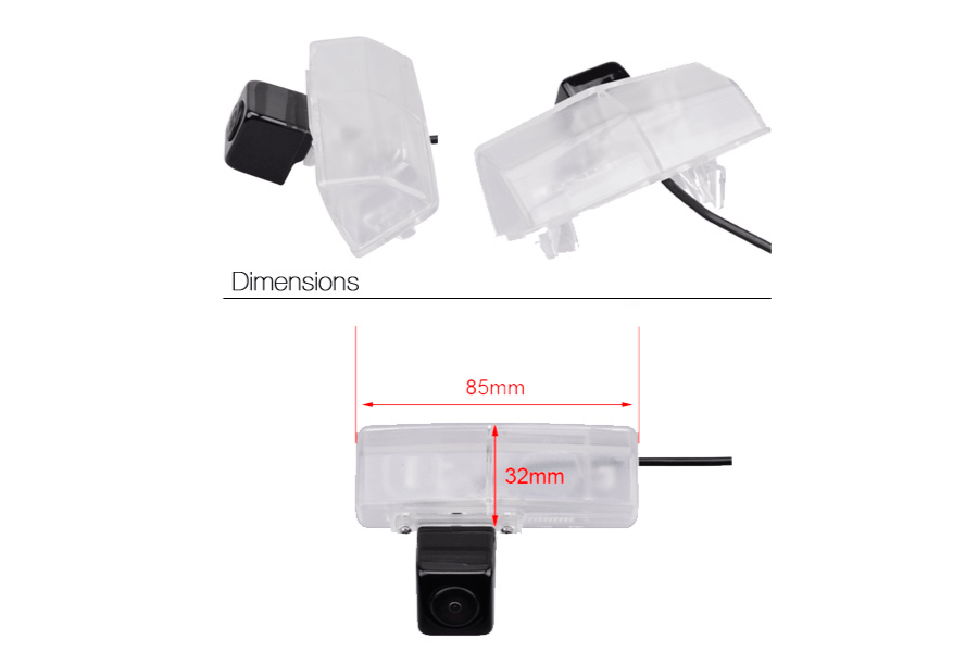Lexus CT200 H, HS250 H, NX300 H reverse view rear number plate light camera