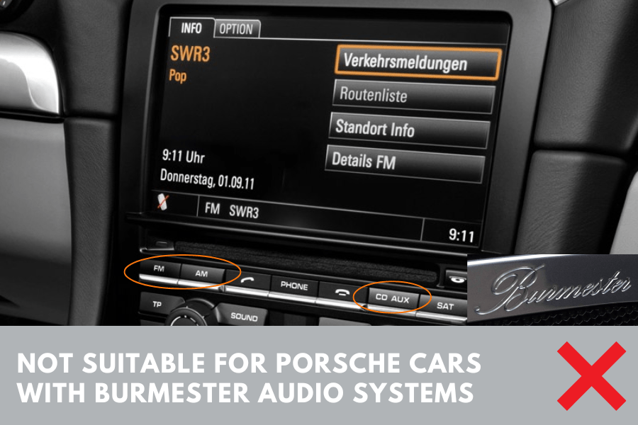 Porsche 911, Boxster, Cayman (2012-16) Double DIN car stereo upgrade ...