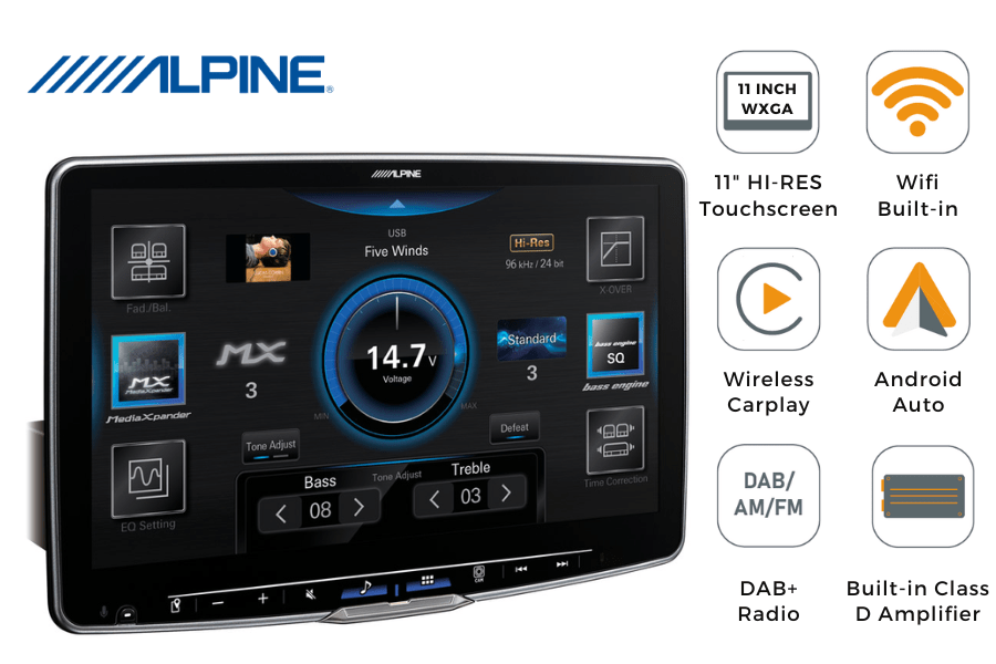 Alpine iLX-F115D Halo 11 inch touchscreen stereo head unit with ...