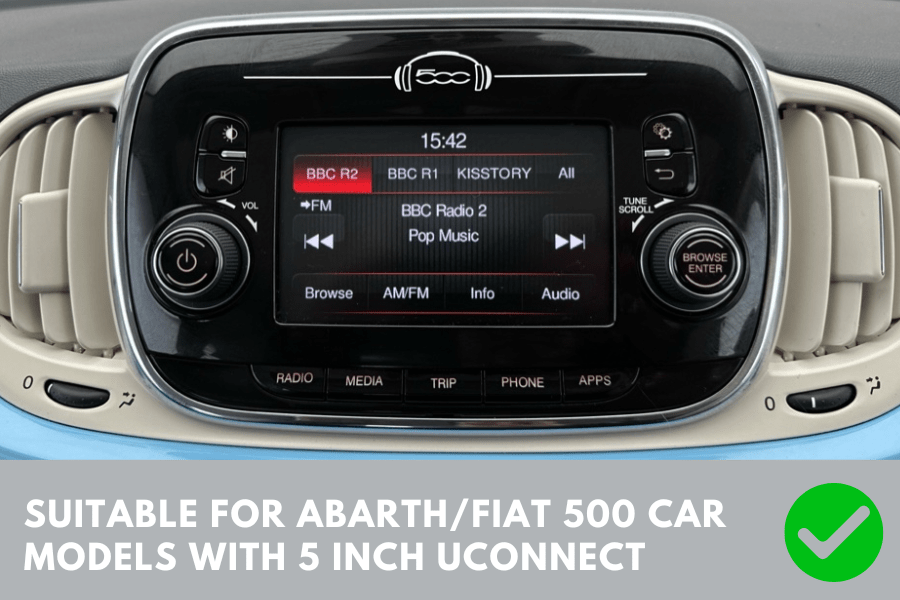 Abarth/ Fiat 500 (2016-2021) Double DIN car stereo upgrade fitting kit ...