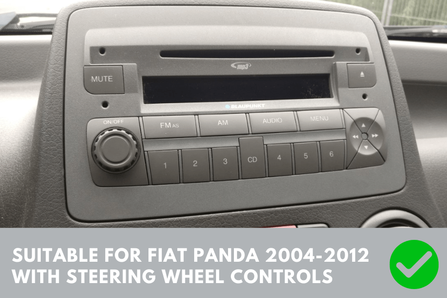 Fiat Panda (2004-2012) Double DIN car stereo fitting kit (WITH SWC)