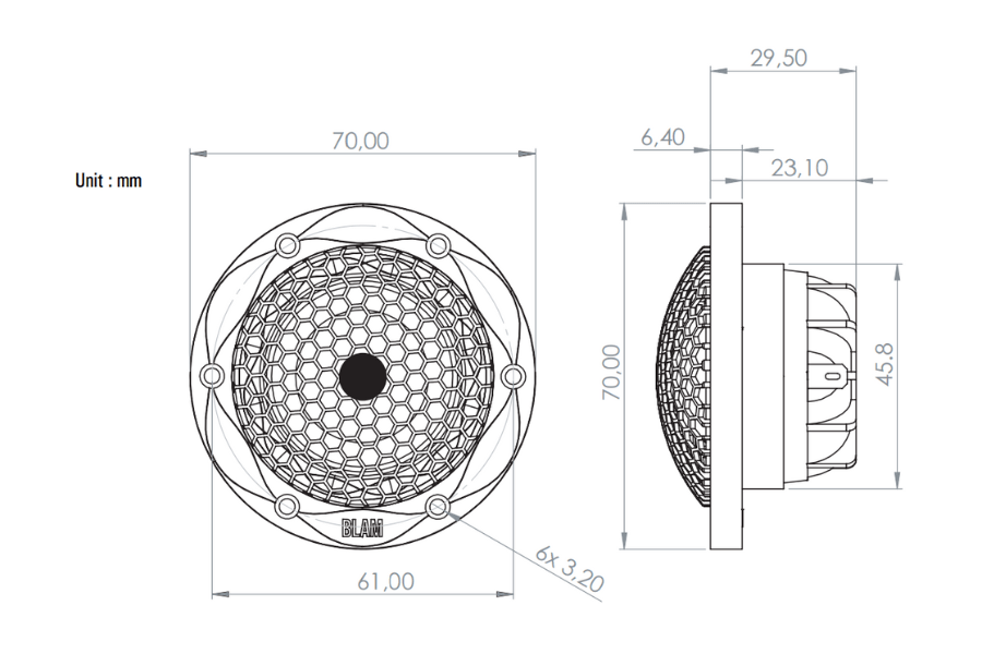 BLAM T28MG 28mm Magnesium Dome Tweeter | InCarTec