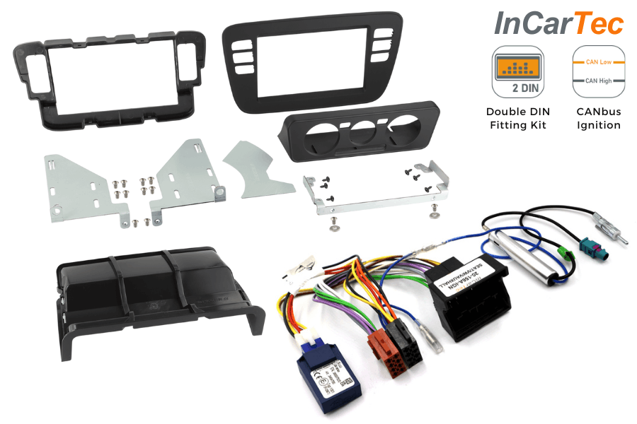 VW up! / Mii / Citigo Double DIN Stereo Fitting Kit | Matt Black | InCarTec